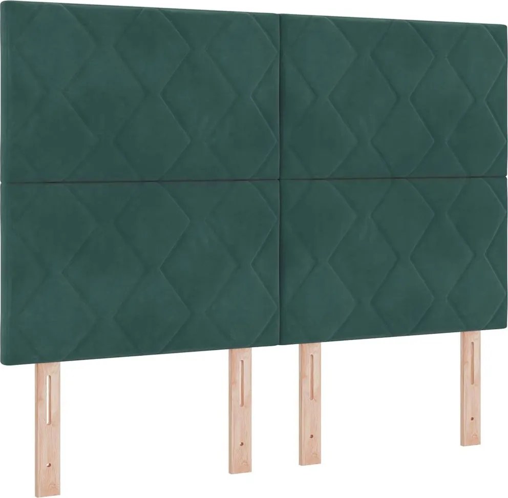 Postel s boxspringem s čelo Tmavě zelená 140 x 200 cm samet 3342065
