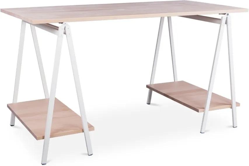 Pracovní stůl Nestor 138 cm, buk/bílá
