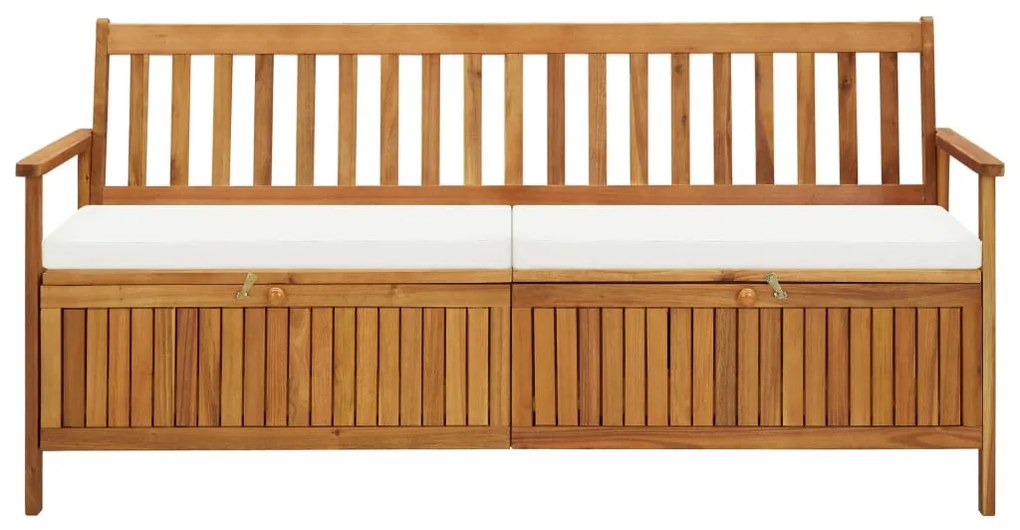 Úložná lavice s poduškou 170 cm masivní akáciové dřevo - Default Title