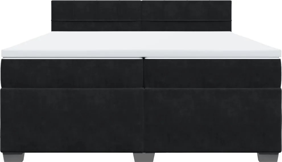 Box spring postel s matrací černá 200x200 cm samet 3286404