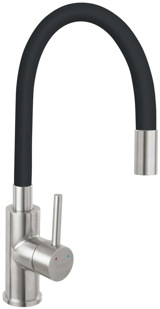 Novaservis Ferro - Dřezová baterie s flexibilním ramenem, černá/nerez 70710,4C