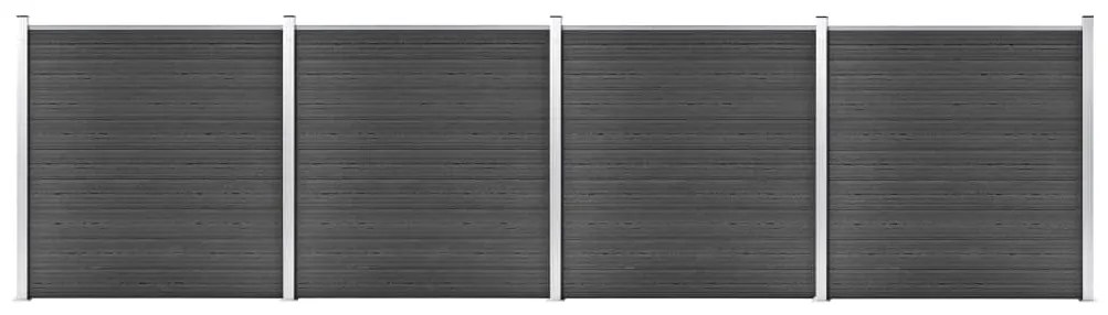 Set plotových dílců WPC 699 x 186 cm černý 3070431
