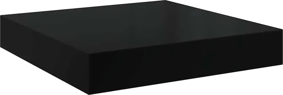 Plovoucí nástěnné police 2 ks lesklé černé 40 x 23,5 x 3,8 cm MDF 323764