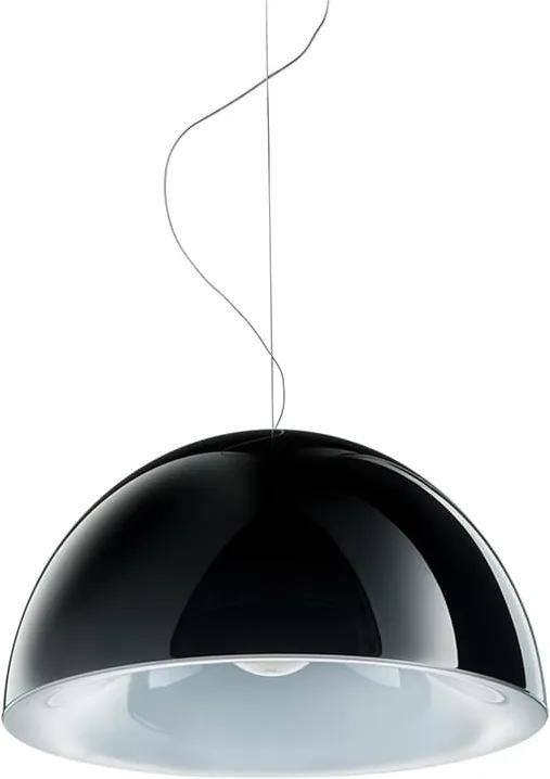 Závěsné světlo Pedrali L002S/BA, 52 cm, transparentní černá