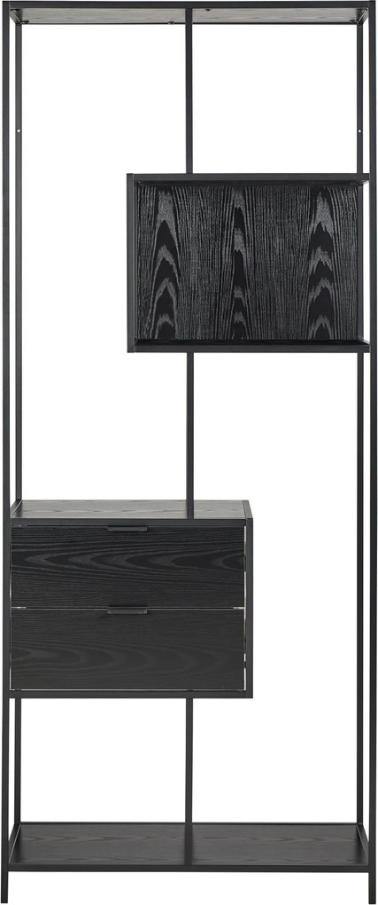 Knihovna SEAFORD II 185 cm černá