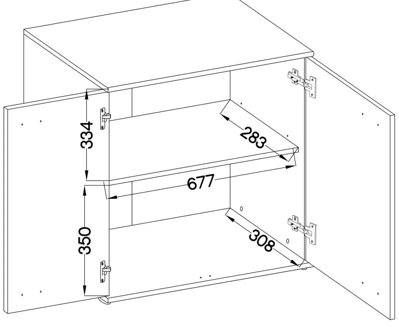 FALCO Komoda 2-dveřová Mileta 3 Odstín: Old style/matera
