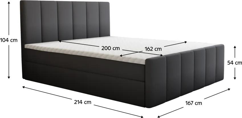 Tempo Kondela Boxspringová postel, 160x200, šedá, STAR