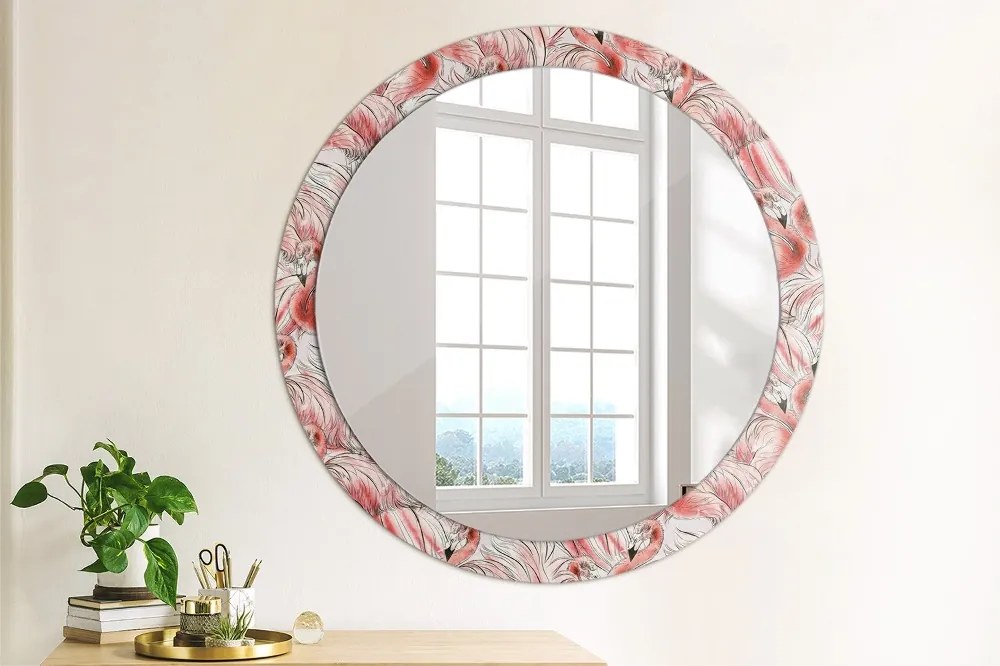 Kulaté dekorativní zrcadlo na zeď Planoucí vzor fi 90 cm