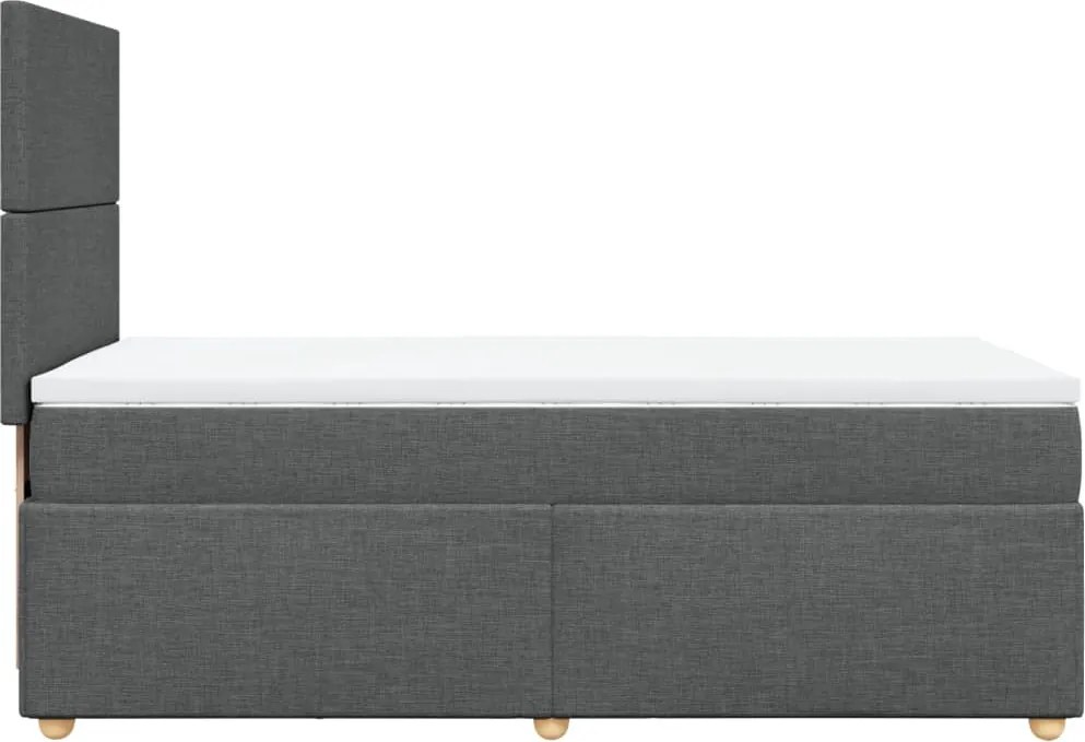 Box spring postel s matrací tmavě šedá 90x200 cm textil 3293457
