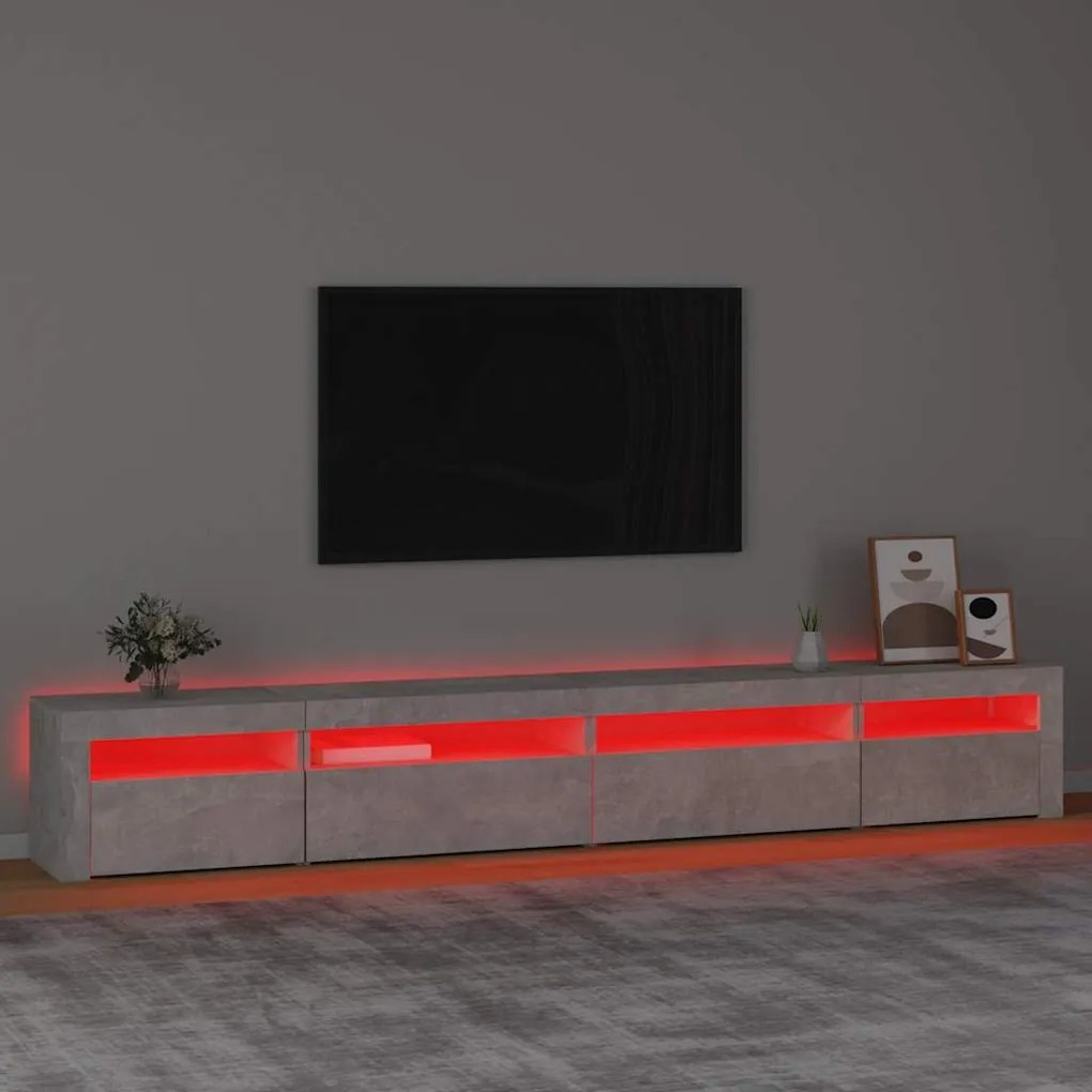 TV skříňka s LED osvětlením betonově šedá 270 x 35 x 40 cm 3152749