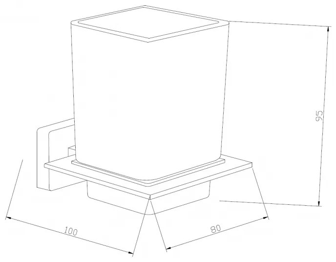 Závěsný hranatý držák kartáčků MEXEN ARNO - kov/sklo - černý matný, 7020738-70