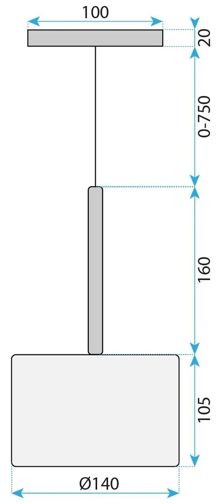 Toolight Závěsné skleněné osvětlení APP1701-1CP GREY A