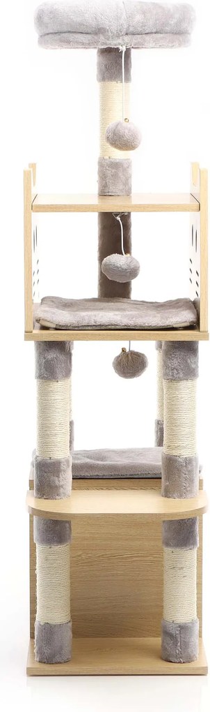 Škrabadlo pro kočky fudajo – 126 cm, Dřevo (64246)