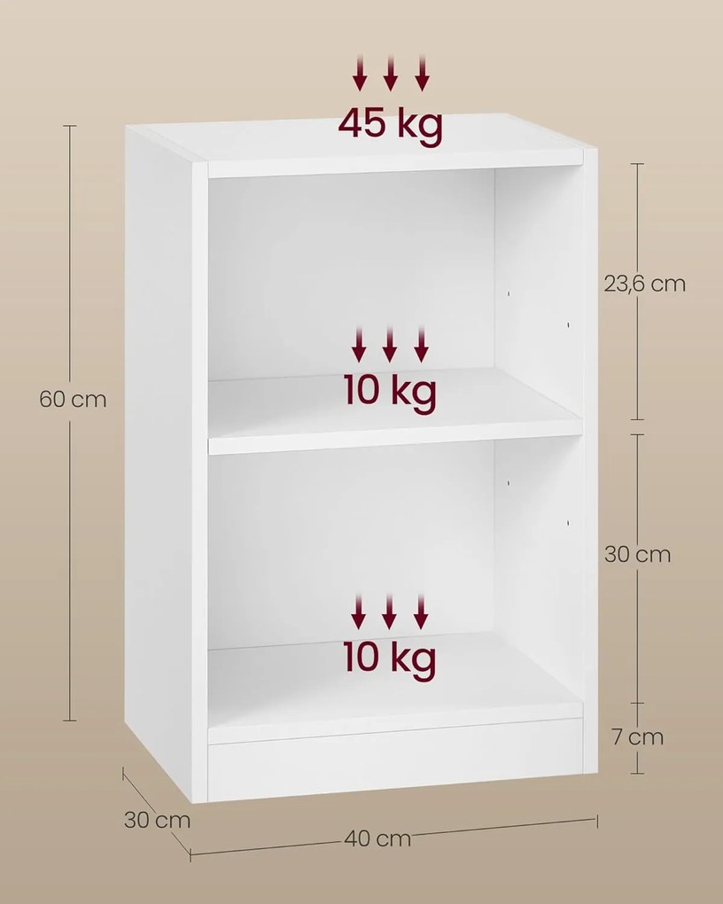 Noční stolek Vasagle Vimi 40 cm bílý
