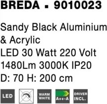 Závěsné LED svítidlo NOVA LUCE BREDA 29W 3000K 9010023