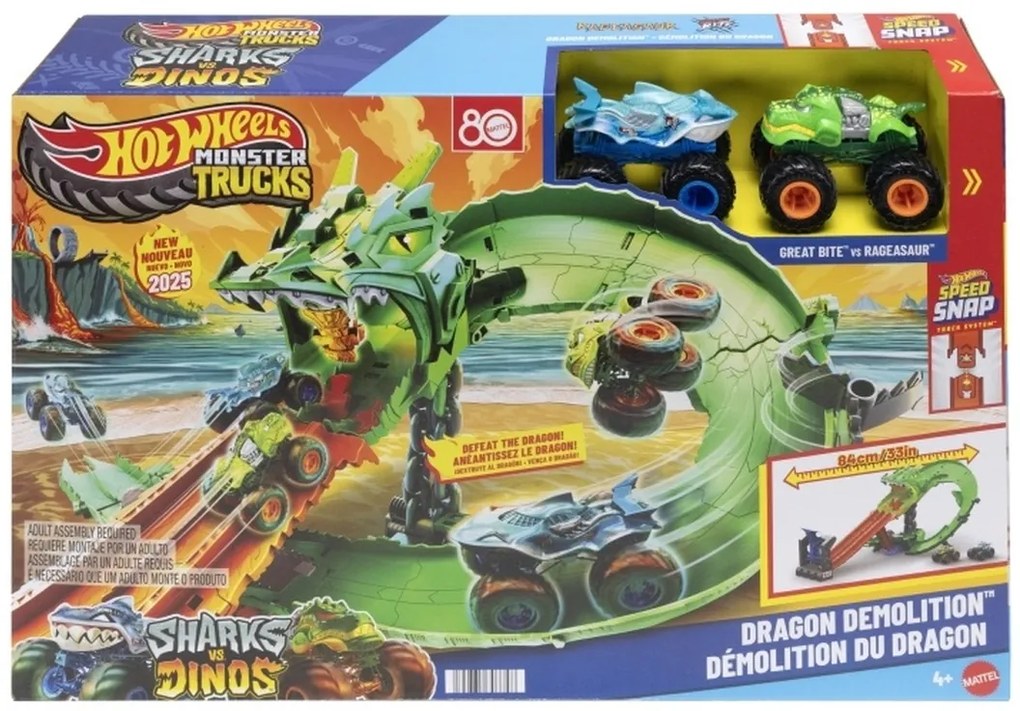 Hot Wheels Monster Trucks dráha Dračí zkáza JFR06 TV