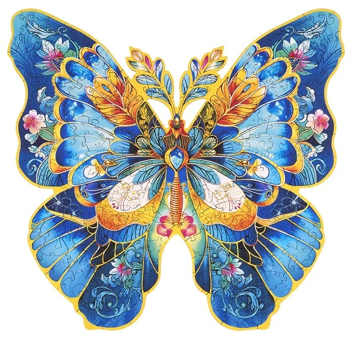 RoboTime Dřevěné puzzle Motýl Morpho Helena