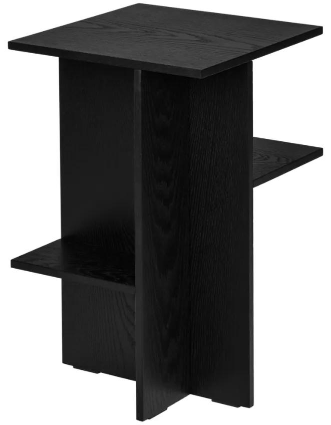 noo.ma Černý dubový odkládací stolek Atik 36 x 36 cm