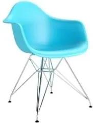 Designová židle DAR, sky blue (Chrom)