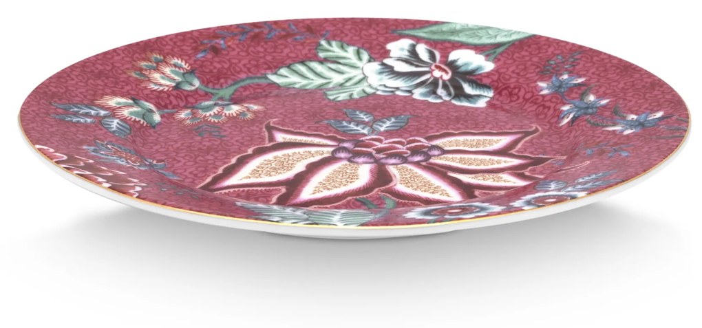 Pip Studio Flower Festival malý talířek Ø17cm, tmavě růžový (Holandský tenkostěnný porcelán, malý talířek 17cm)