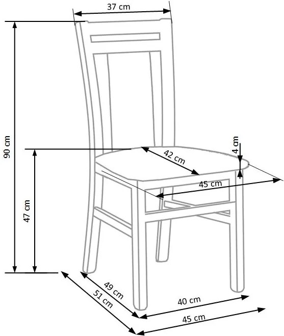 Jídelní židle HUBERT — masiv, látka, více barev Tmavý ořech / světle béžová