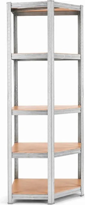 Regál 180x90x40 cm rohový zinkovaný 5-policový, nosnost 875 kg - 6ks