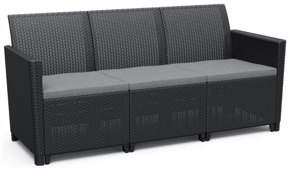 ROJAPLAST Zahradní pohovka - ALLIBERT CLAIRE 3 SEATERS SOFA, plastová