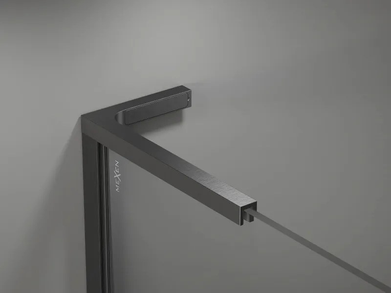 Mexen, Mexen Kioto-X L sprchová stěna 80 x 200 cm, průhledná 10 mm, pistolově šedá kartáčovaná - 800-080-107-66-00-X