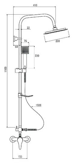 Aplomo Joo-Koo square sprchový set s baterií