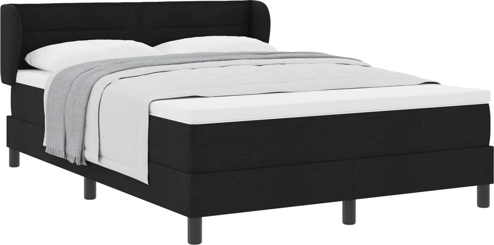 Postel s boxspringem s čelo Černá 160 x 200 cm textil 3339970