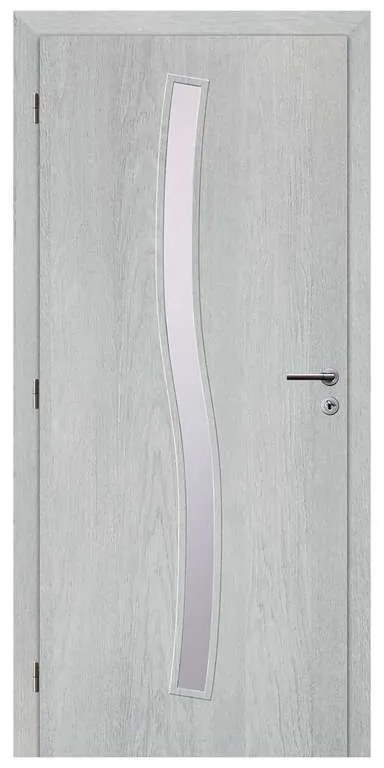 Solodoor Interiérové dveře Etta 1, 60 L, 60 × 197 cm, fólie, levé, Earl Grey, prosklené