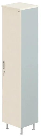 Lenza Kancelářská skříň na nožkách BERN PLUS, dveře pravé, 430 x 430 x 2074 mm, bříza