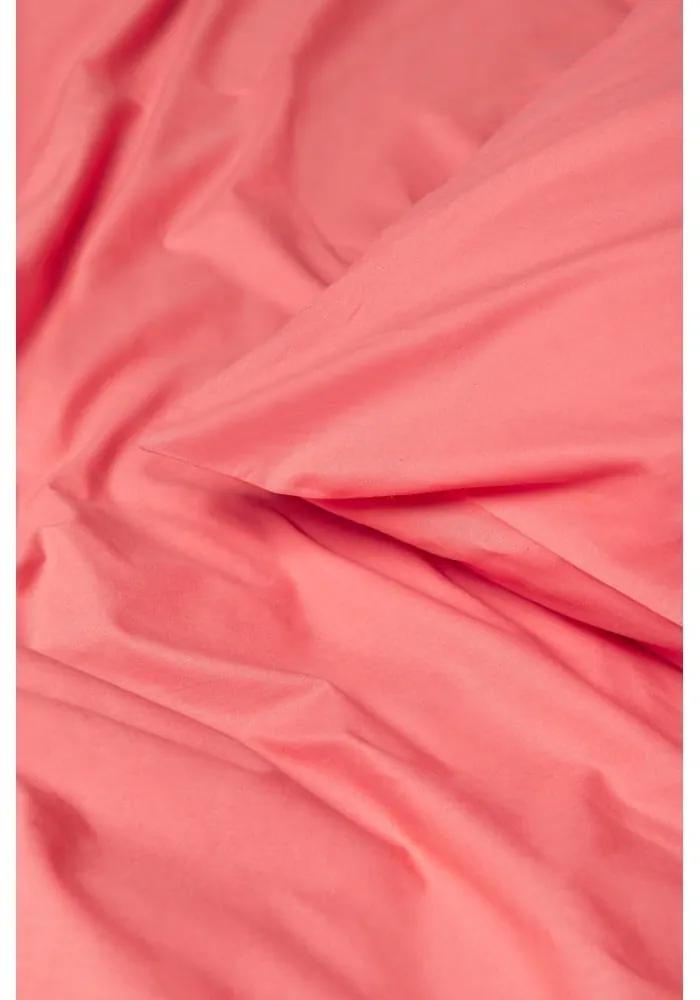 Korálově růžové bavlněné povlečení na dvoulůžko Bonami Selection, 200 x 200 cm