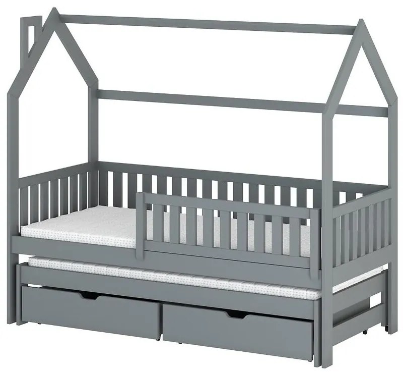 Posteľ Domček Monkey 90x200 grey