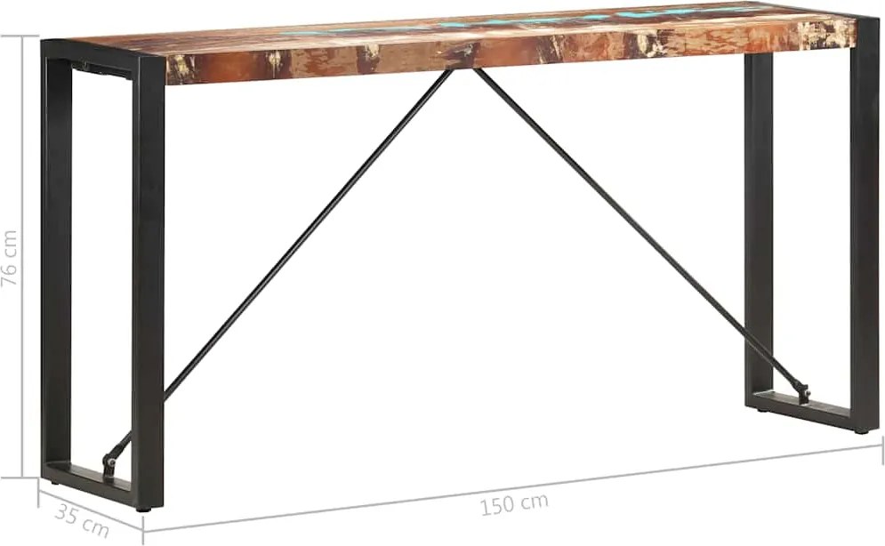 Konzolový stolek 150 x 35 x 76 cm masivní recyklované dřevo 285949