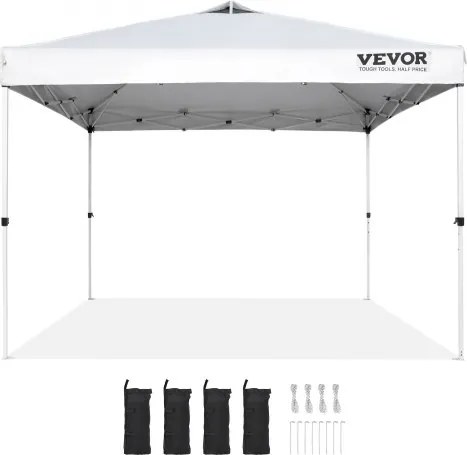 Párty stan Pop Up Canopy 3,05 × 3,05 m s přenosnou taškou pro kempování bílá