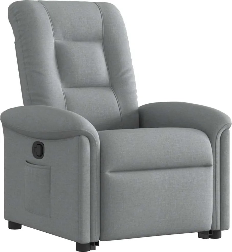 Zvedací polohovací křeslo světle šedé textil 3303254