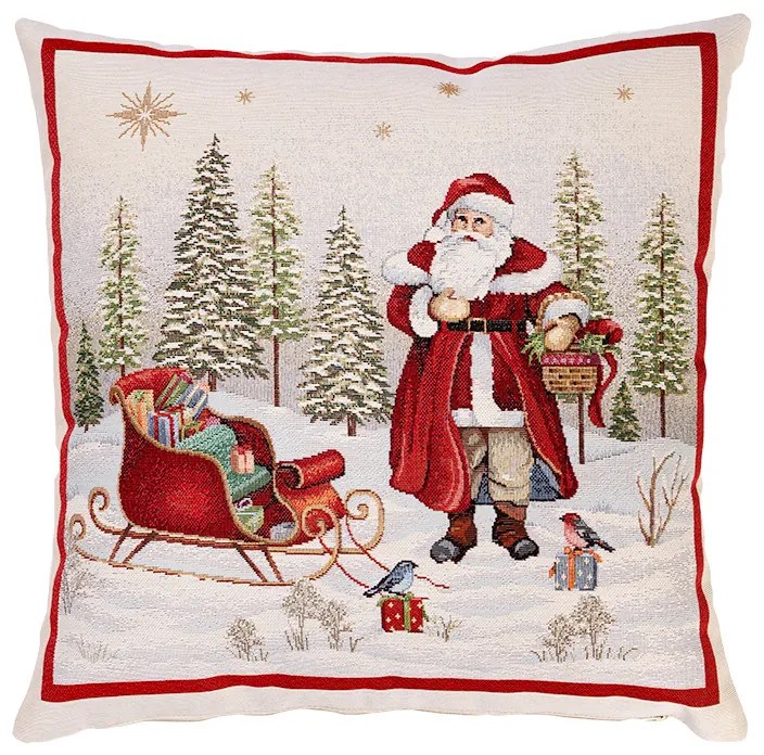 Tegatex Gobelínový povlak na polštář - Santa Claus se sáněmi 42*42 cm