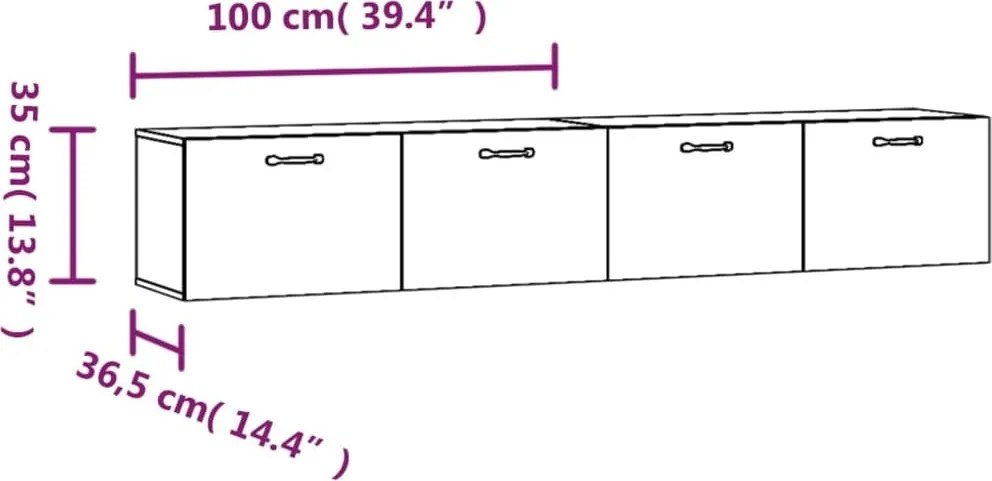 vidaXL Nástěnné skříňky 2 ks 100 x 36,5 x 35 cm kompozitní dřevo [3115674] Barva: dub sonoma