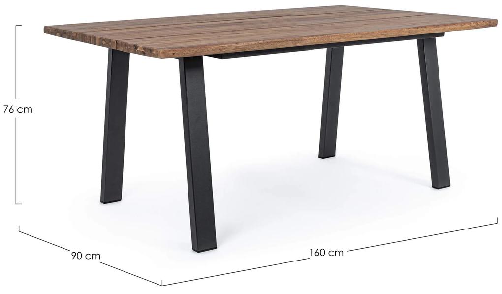 Stůl stockholm 160 x 90 cm hnědý MUZZA