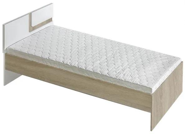 Jednolůžková postel 90x200 CHOCHO - dub světlý / bílá