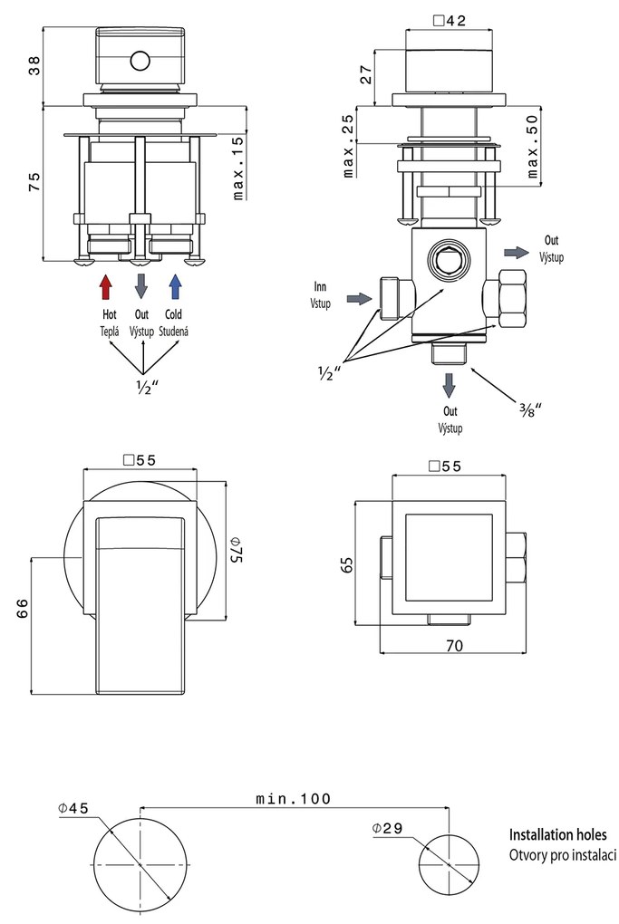 Sapho, INFINITI dvouprvková páková baterie na okraj vany, chrom, IF100
