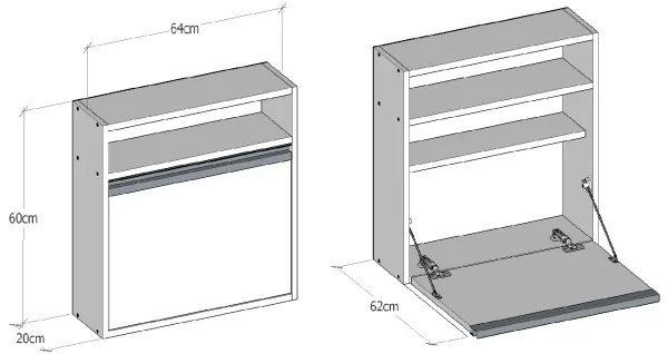 Skládací pracovní stůl OPTIMUM 60x64 cm bílá
