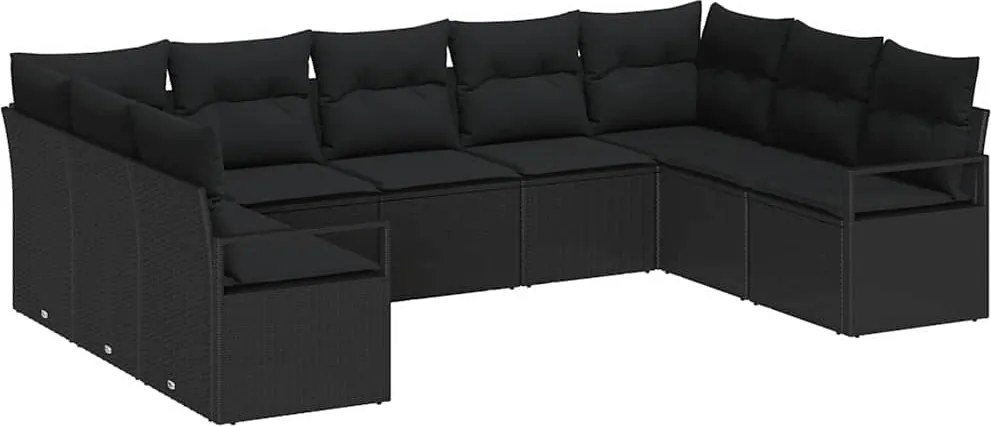 Set pohovek 9 ks Černá polyratan 3346543