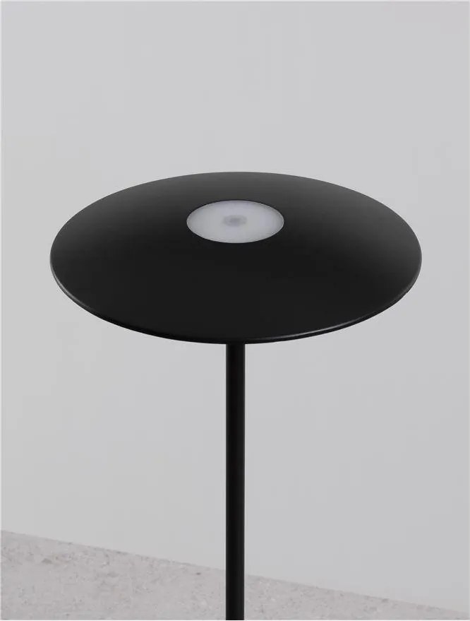 NV 9492441 Venkovní stolní lampa FABIO černý litý hliník a matný akryl LED 2W 3000K 5V DC 83st. IP54 vypínač na těle / USB kabel - NOVA LUCE