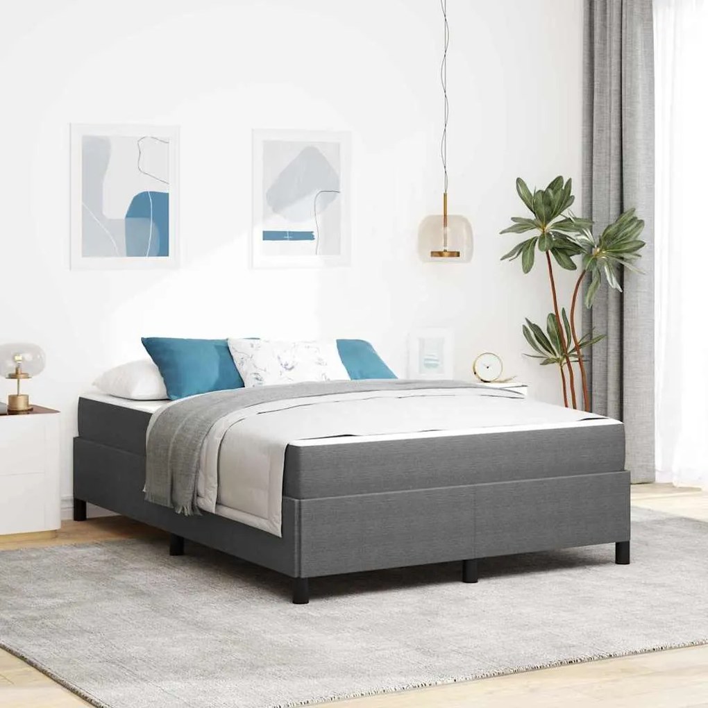 Rám postele s matrací Světle šedá 140 x 200 cm textil 3399125