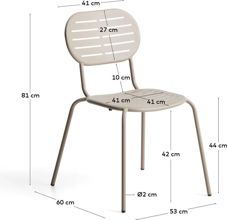 Taupe kovová zahradní židle Brai – Kave Home