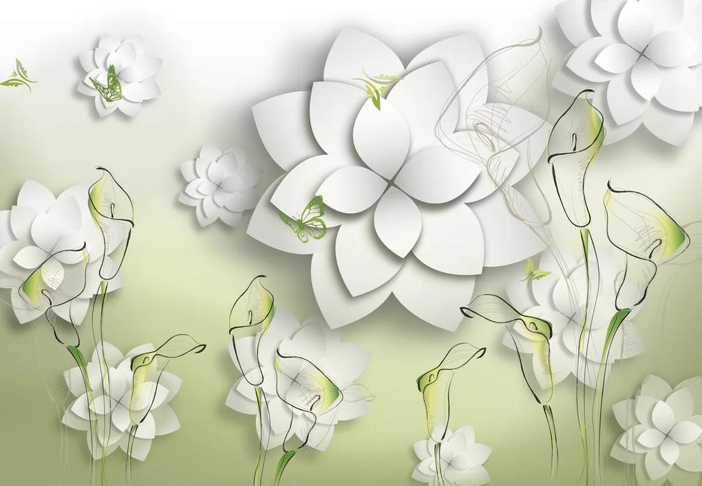 Fototapeta - Abstrakce, květy (245x170 cm)