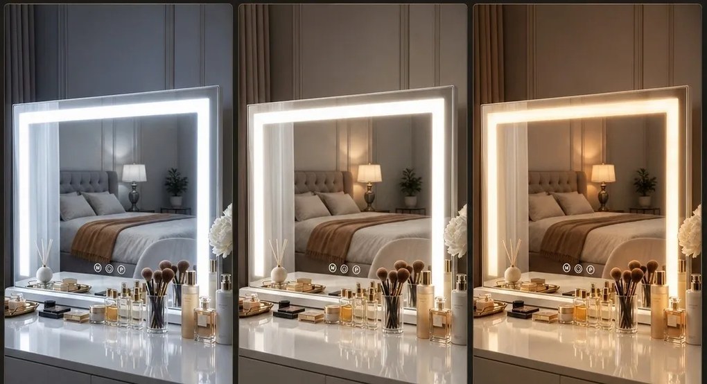 LED zrcadlo Hollywood 58 × 46 cm