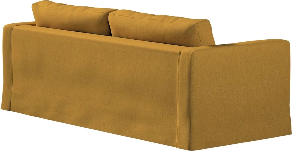 Potah na pohovku IKEA Karlstad 3-místná, nerozkládací, dlouhý barva žlutá látka pletený vzor